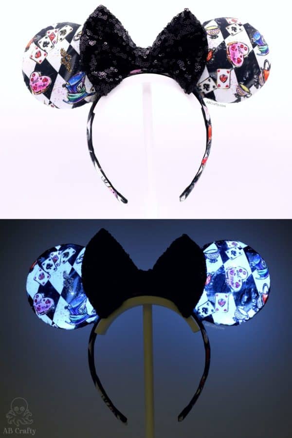 DIY Light Up Minnie Mouse Ears - No Sew DIY Disney Ears - AB Crafty