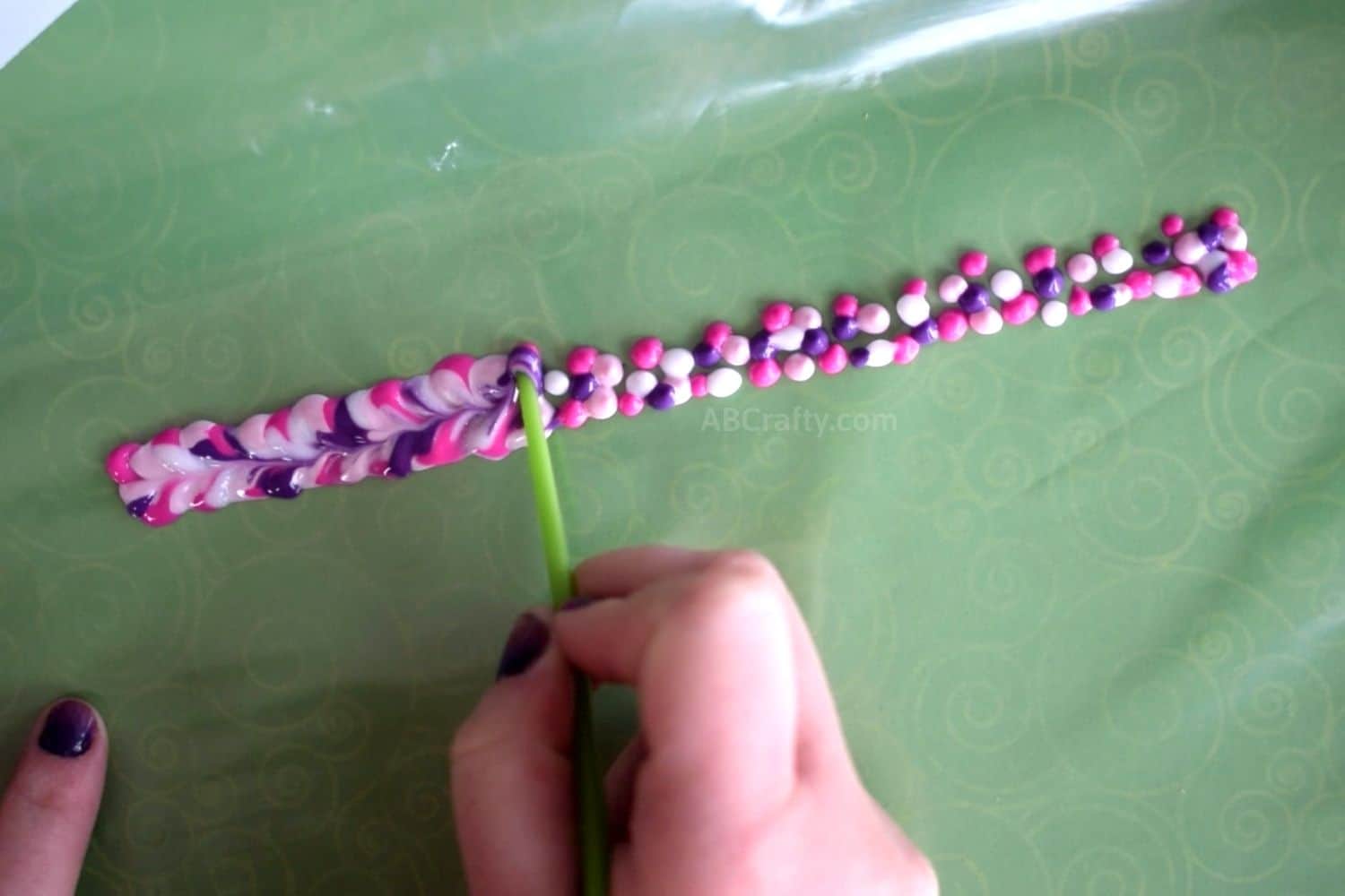 Swirl Bracelets - DIY Fabric Paint Adjustable Bracelets - AB Crafty