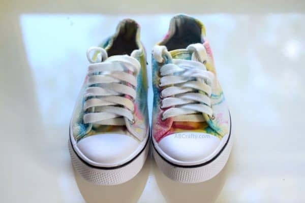 Tie Dye Shoes - How to Easily Tie Dye Sneakers at Home - AB Crafty